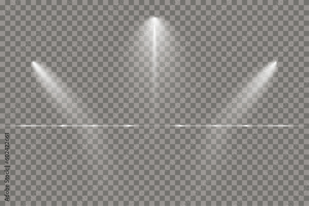 Realistic light refraction through glass. Light on transparent ...