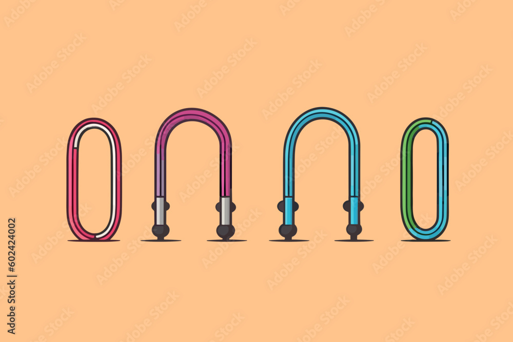 Doodle inspired Resistance bands, cartoon sticker, sketch, vector ...