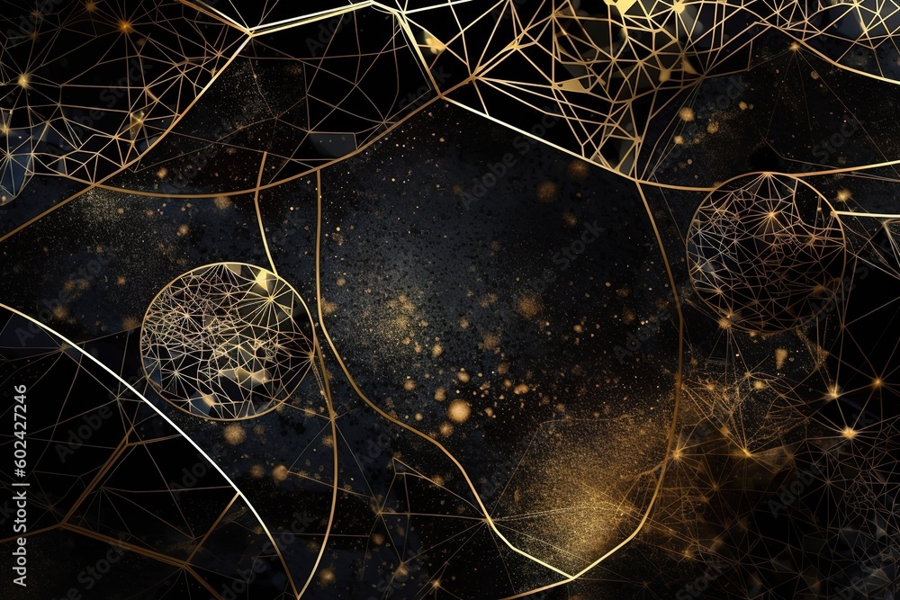 abstract cosmic background with gold metallic foil and marbled textures ...