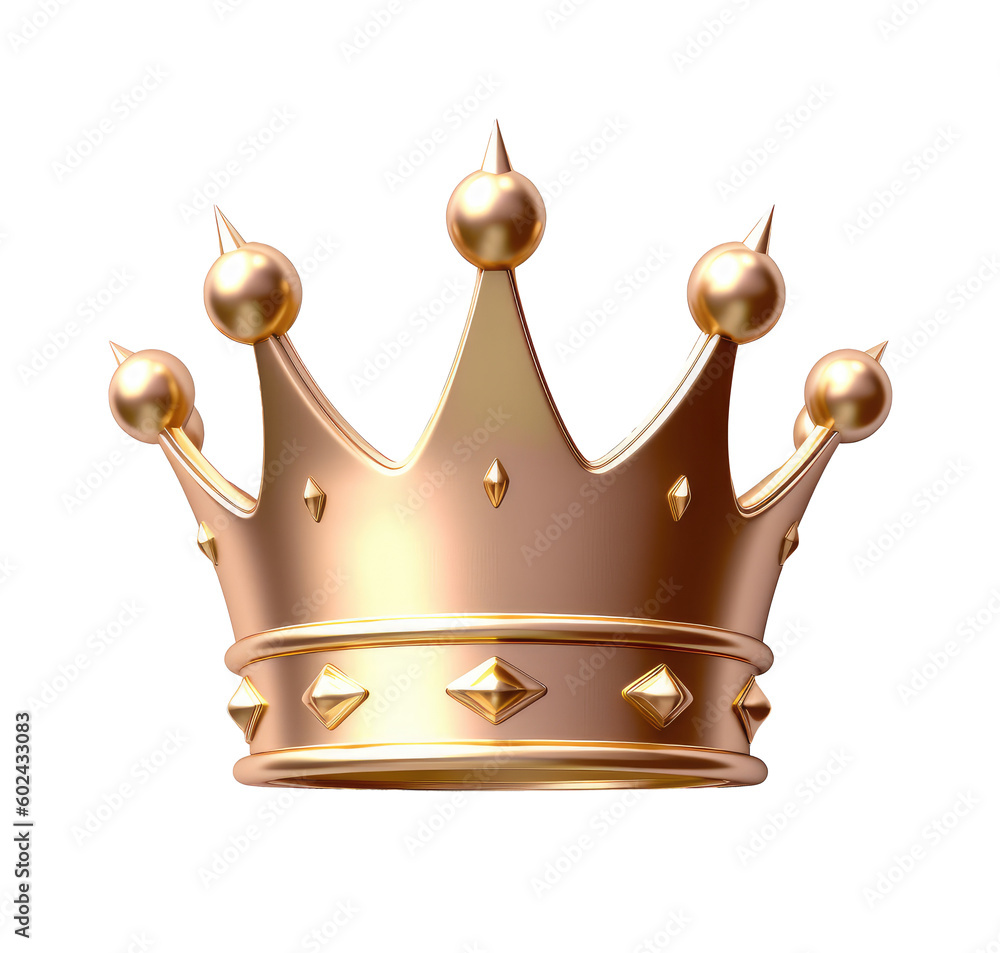 Bronze crown isolated on white, transparent background, PNG, ai Stock ...