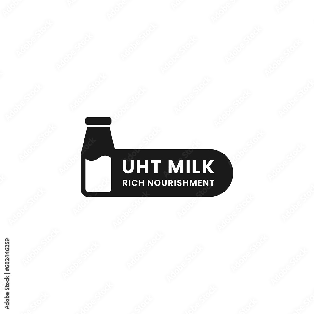 UHT Milk Label Vector or UHT Milk Icon Vector Isolated in Flat Style ...