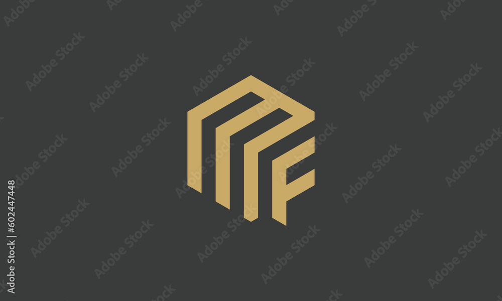 Letter MF polygon shape FM lettering icon initial letter for MF sign ...