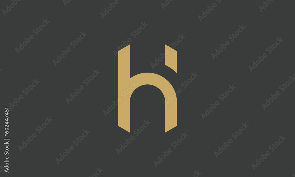 Letter hi geometric design hi lettering icon initial letter for hi sign ...