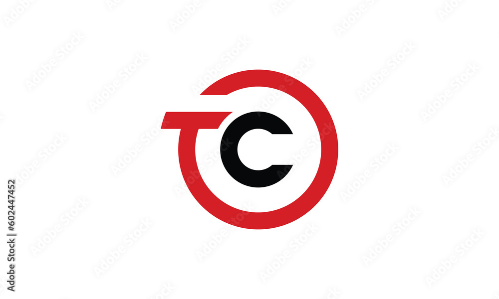 letter TC circle icon design, CT abstract logo line art design, TC ...