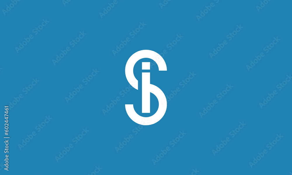 Simple SI letter logo icon Sophisticated SI abstract symbol, blue ...