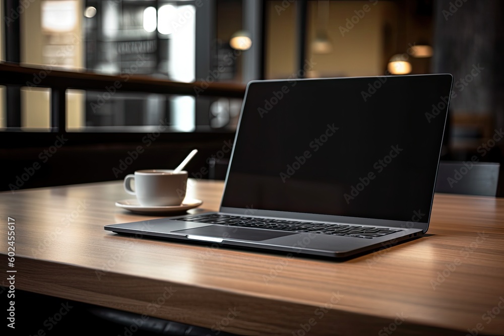 unfilled laptop Black desktop computer screen. Generative AI Stock ...