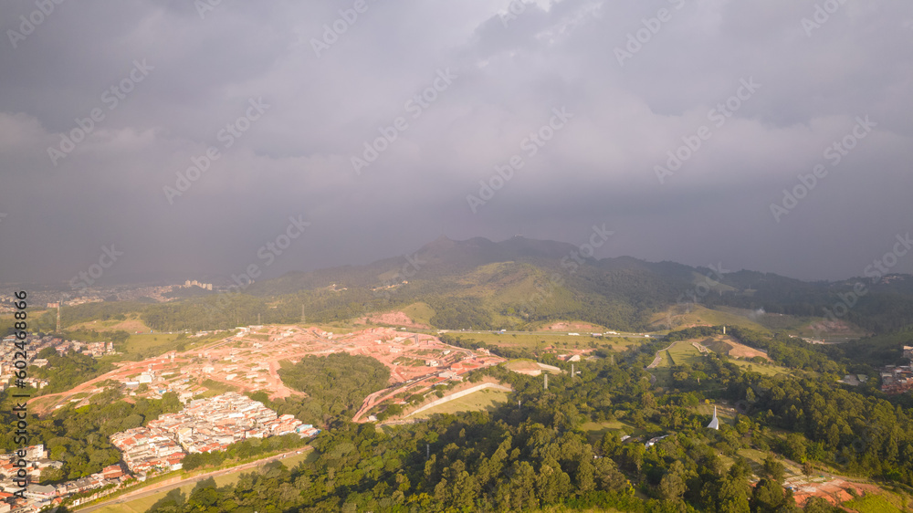 Aerial view of the Pirituba neighborhood in Sao Paulo, Brazil. Pico do ...