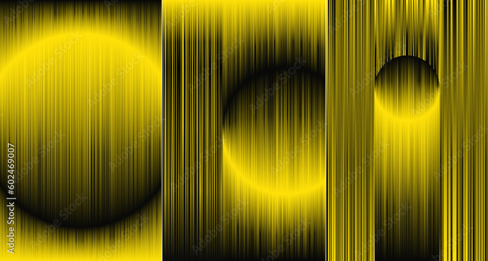 Gold background set. Golden space concept. Optical distorted blurry ...