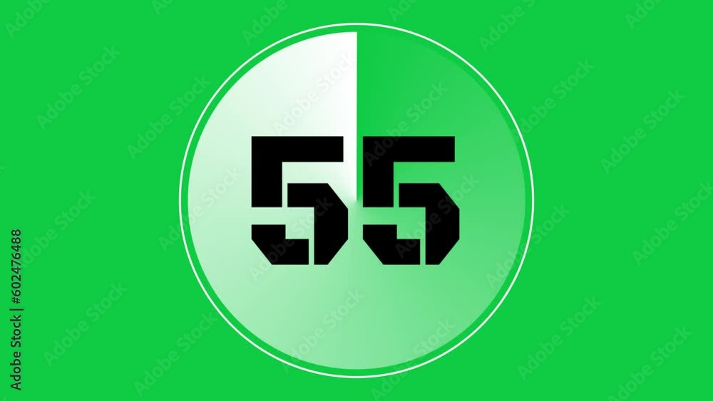 1 Minute Timer Animation With Looping Radar Sweep Effect In Green