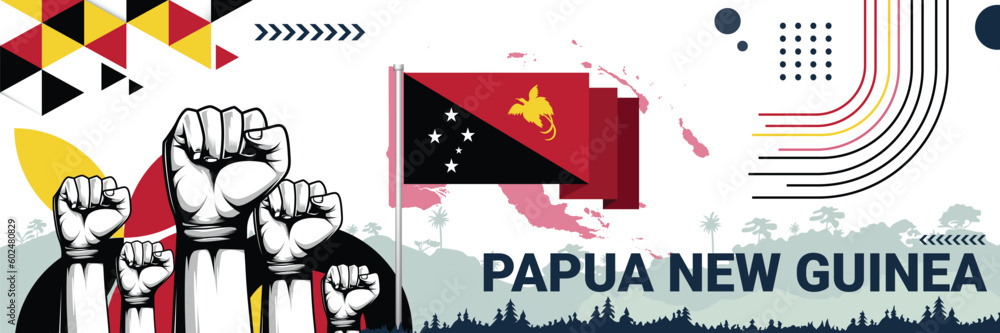 Papua New Guinea independence in style with bold and iconic flag colors ...