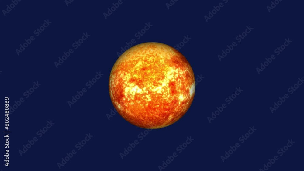 3d Realistic ,Sun Planet Rotating Loop Blue Screen Background, 4k ...