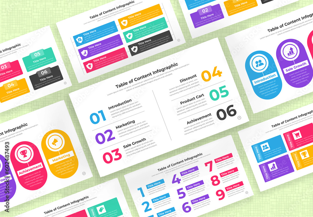 Business Table of Content Infographic Template Stock Template | Adobe Stock