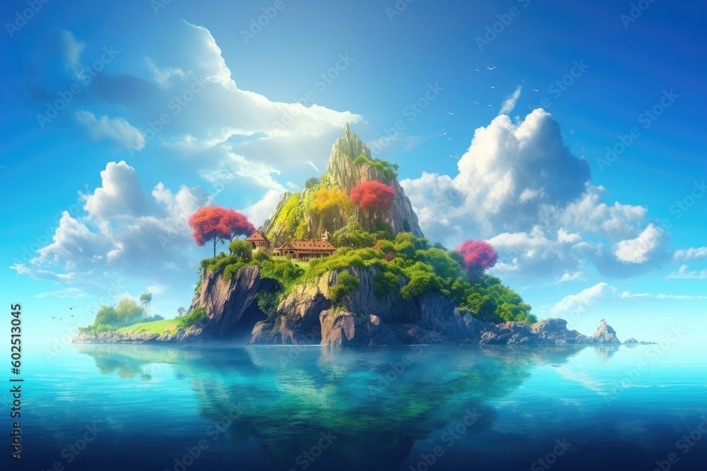 A fabulously beautiful floating island in the middle of the ocean and ...