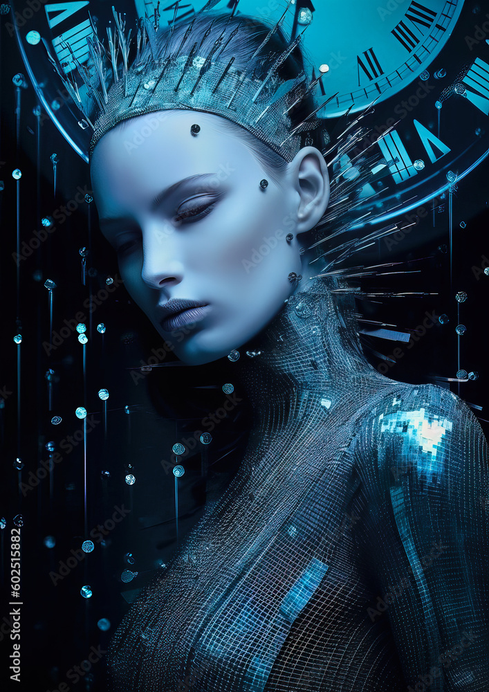 Time travel in a Faraday suit, turn back time, beautiful futuristic ...