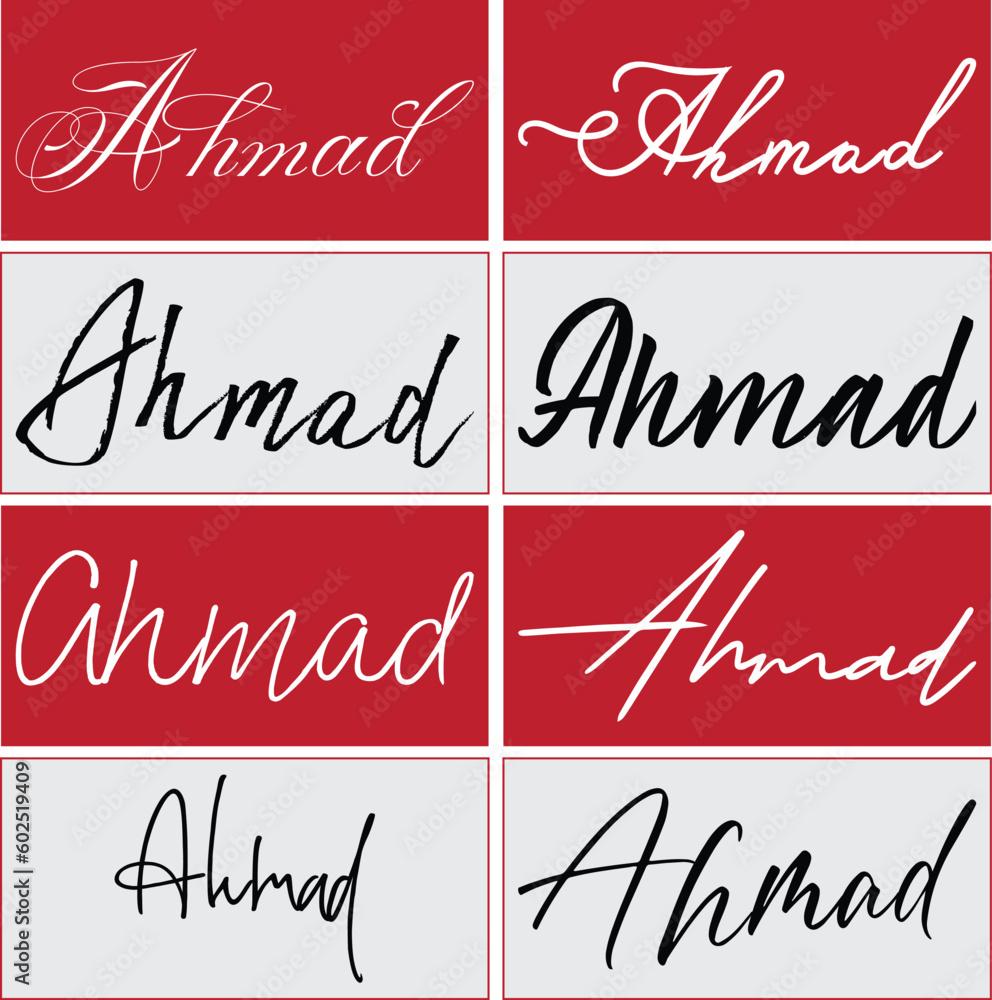 Ahmad Handwritten signature. Manual signatures, manuscript sign for ...