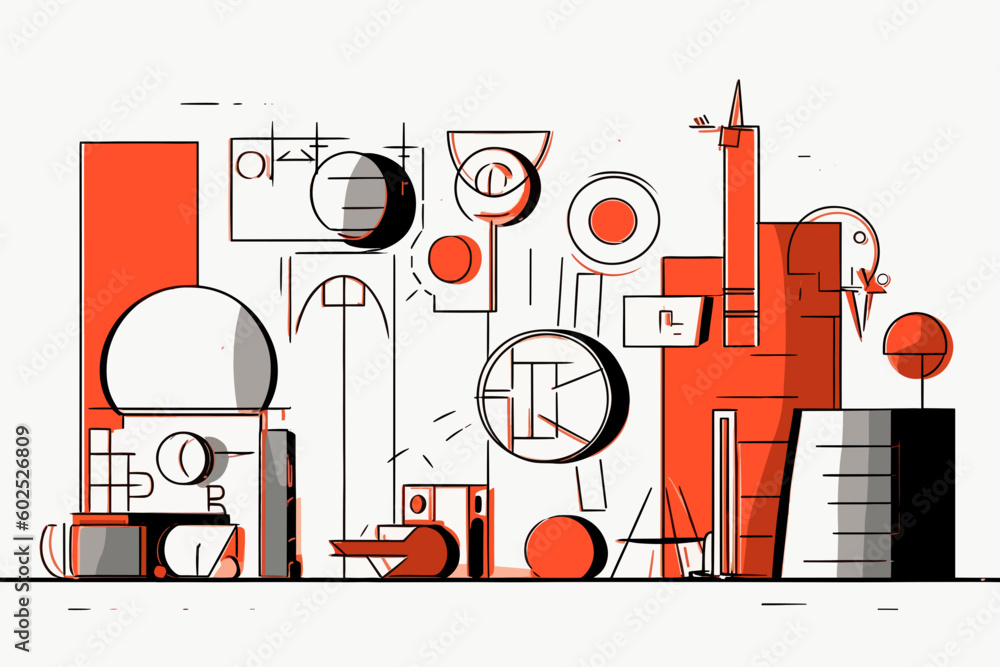 Vetor de Doodle inspired Stage prop, cartoon sticker, sketch, vector ...