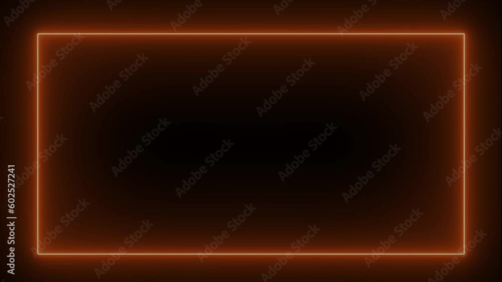 4k neon lines frame animation. Rectangular frame with moving line ...