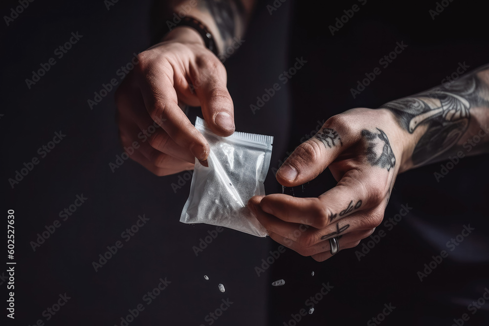 Drug dealer selling drugs to junkie. Illegal drug abuse and addiction ...