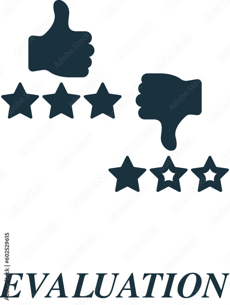 Vetor de Evaluation icon. Monochrome simple sign from critical thinking ...