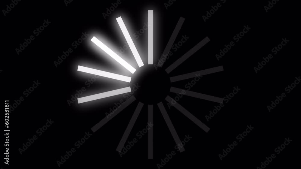 Loading Circle Video with Glow. Loading Animation on Transparent ...