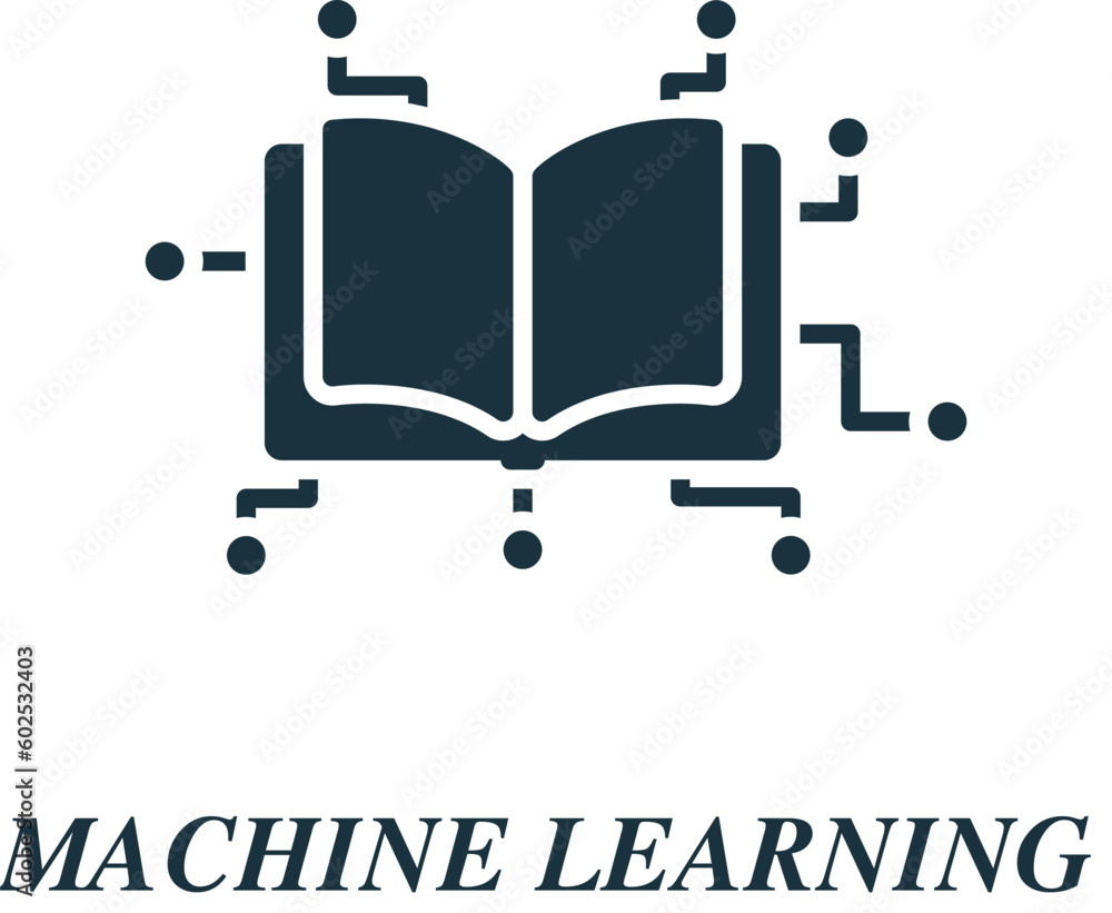 Machine Learning Icon Monochrome Simple Sign From Data Analytics Collection Machine Learning