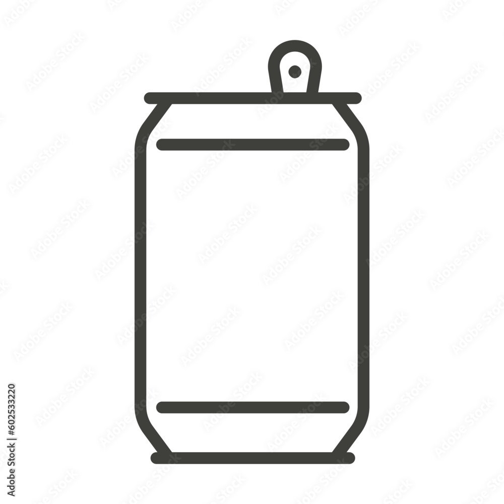 Soda can icon. Linear logo, aluminum bottle can vector illustration ...