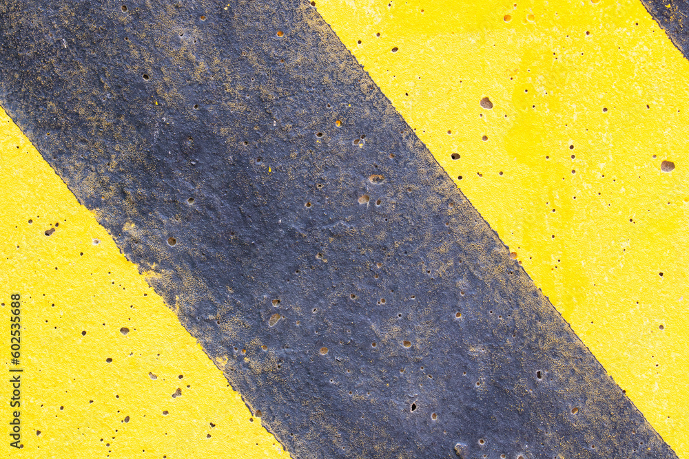 Background or texture Abstract. Top view of Yellow black caution ...