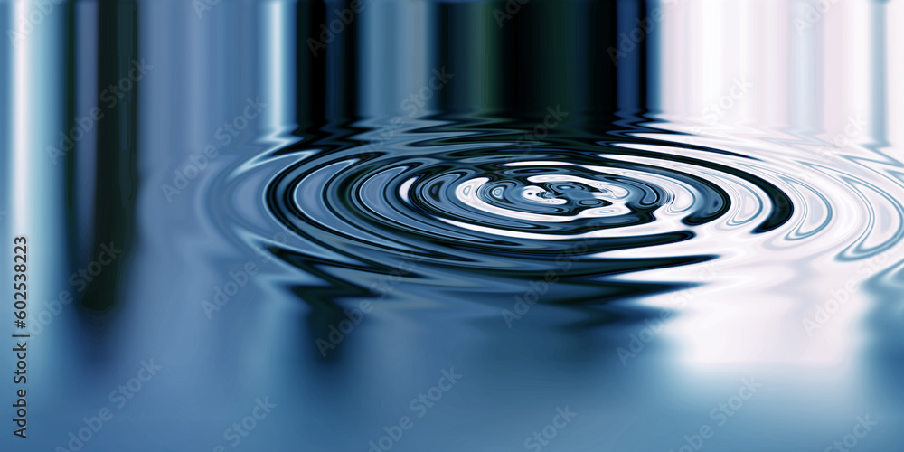 Waves, ripple and design with water drop pattern with mockup for 3d ...
