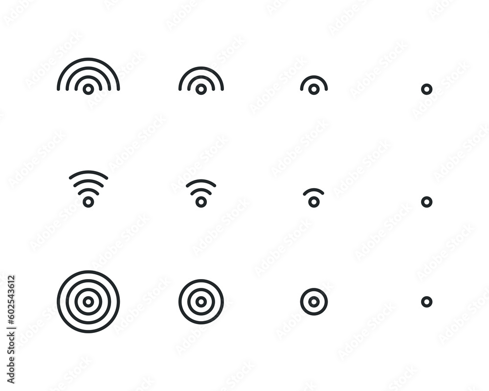 Wi-Fi Icon set symbol. Wireless and wifi icon or wi-fi icon sign for ...