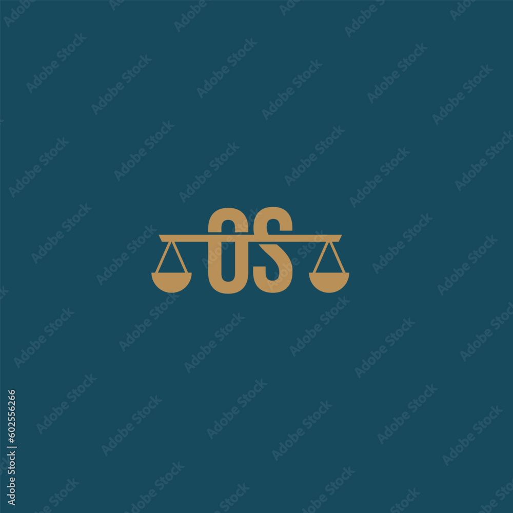 Initial OS scale law firm logo, Justice logo, attorney logo, lawyer SO ...