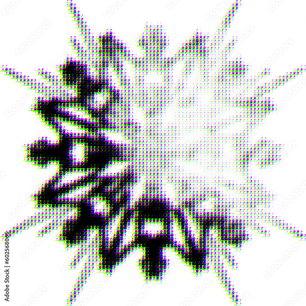 Vector dot mandala in style of halftone dots effect, with CMYK shift ...