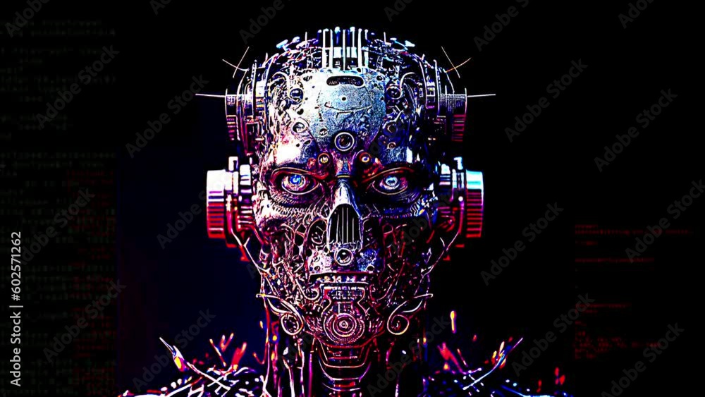 Stop AI symbol with distorted and glitch effect seamless and loopable ...