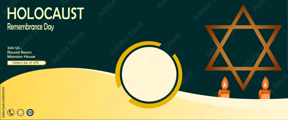 Holocaust remembrance memorial day illustration banner post card ...