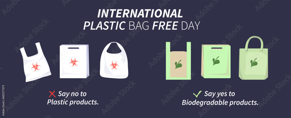 International plastic bag free day. plastic pollution. chemical ...