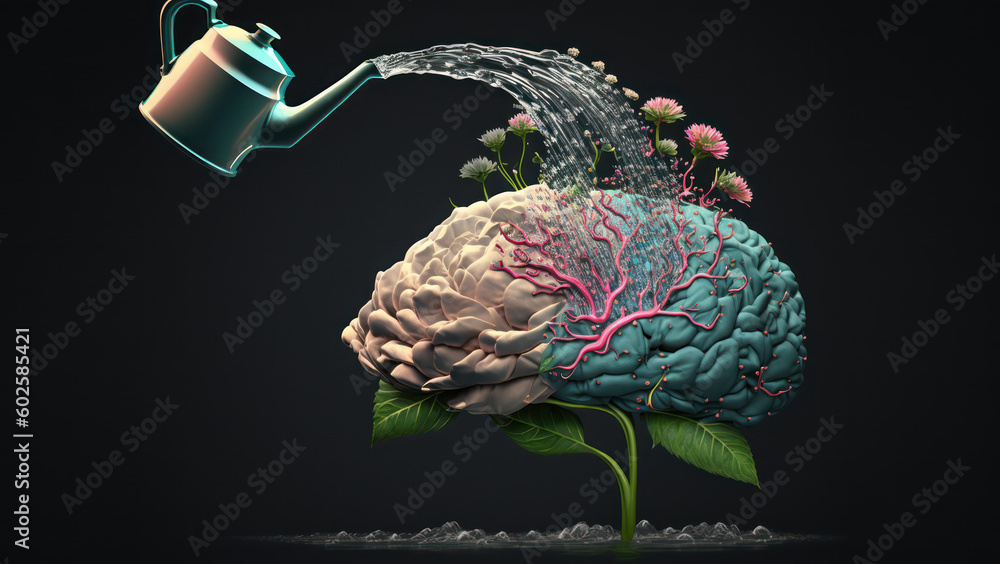 mental health mental strength wellness background banner. blooming ...