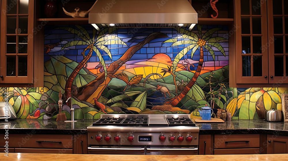 Jungle Adventure Backsplash: Vibrant Hand-Painted Tiles for a Tropical ...