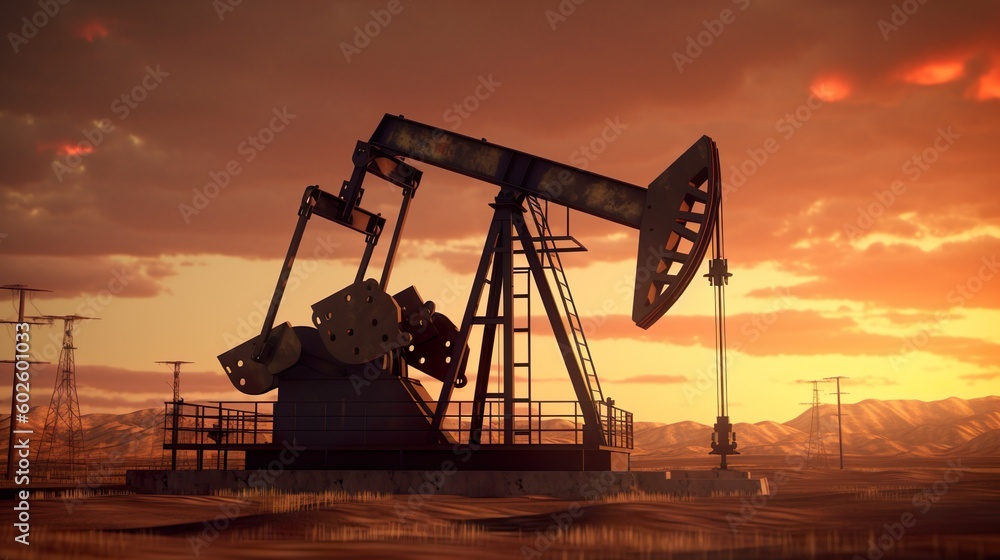 Oil rig made with AI generative technology Stock Illustration | Adobe Stock