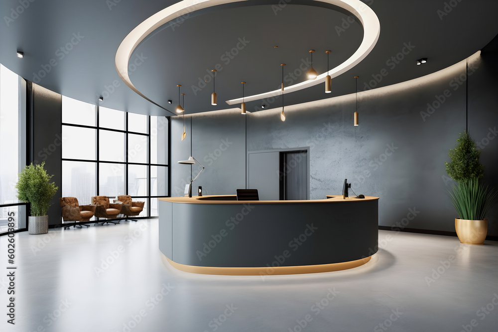 Elevating Workplace: Futuristic Reception Desk Redefined for Modern ...