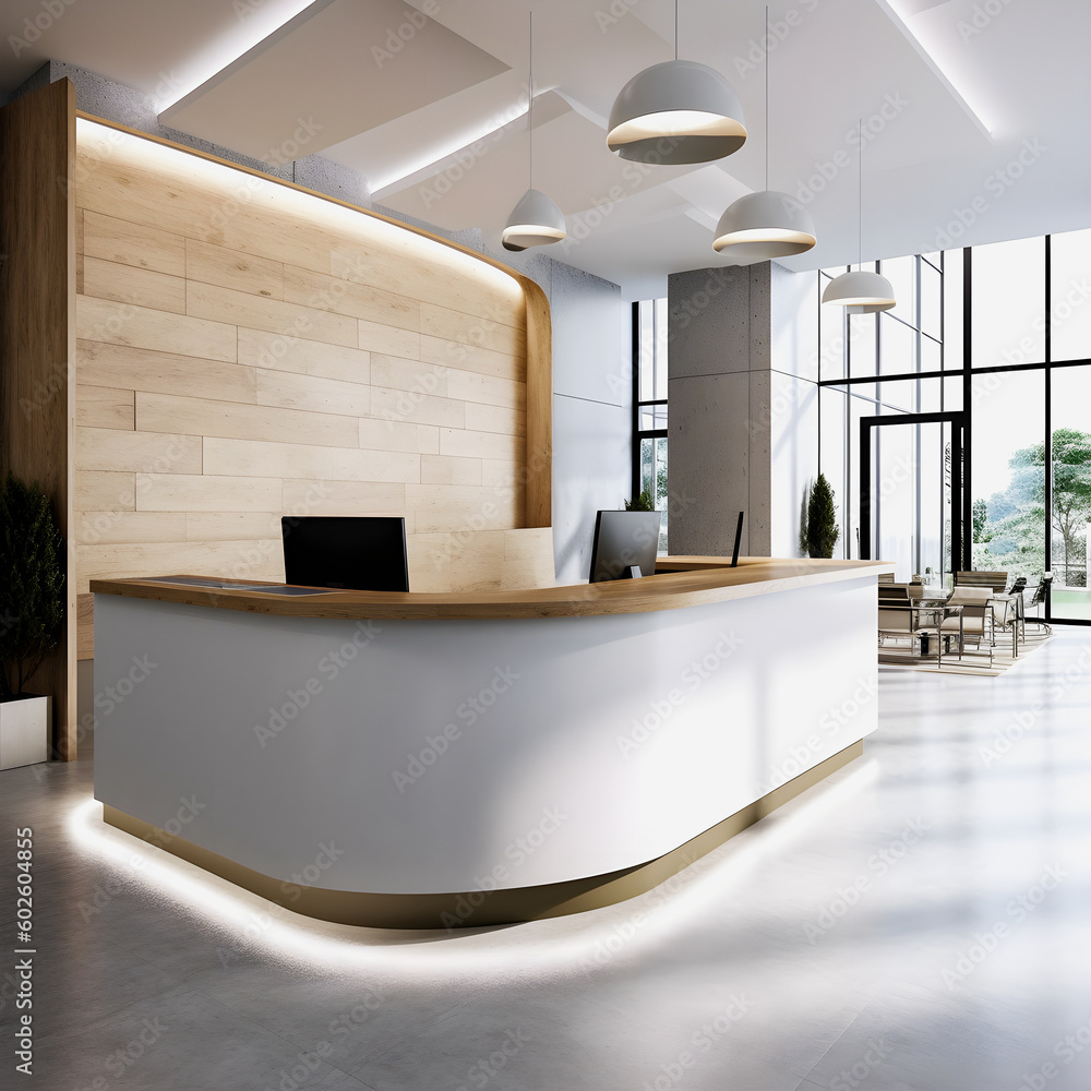 The Ultimate Modern Office: Sleek Reception Desk for Cutting-Edge ...