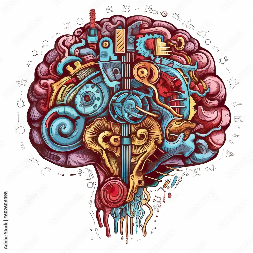 Harmony of Mind- Illustration of Creative and Logical Hemispheres in ...