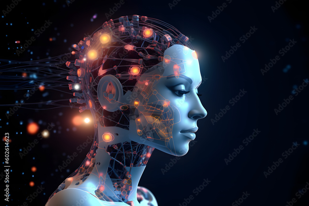 Machine learning reaction and ai artificial intelligence.Chat bot ...