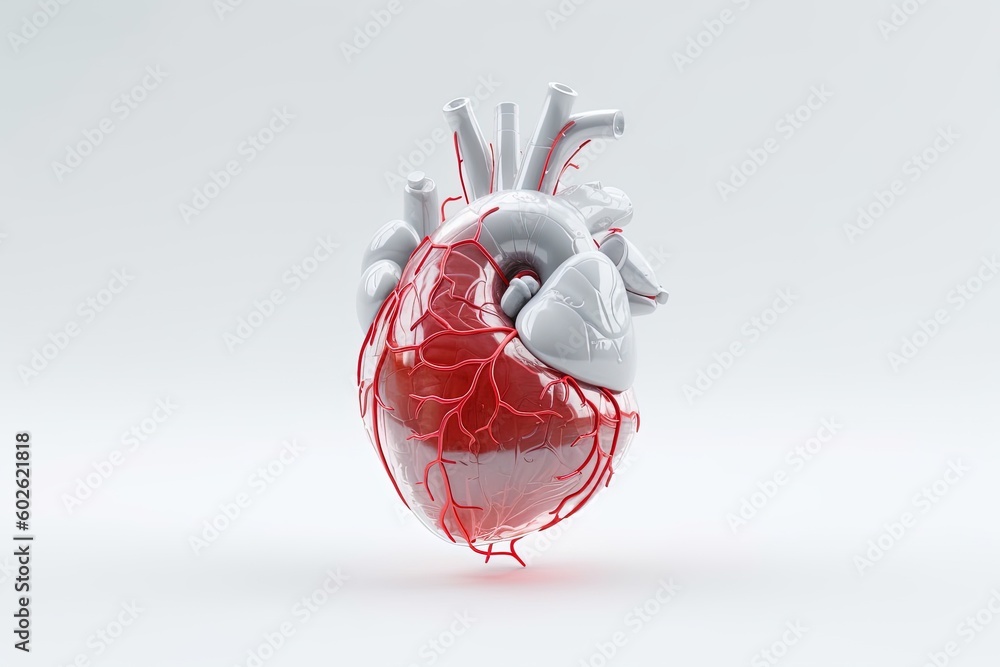 Medical anatomical heart, 3d render, Realistic heart, Soft light ...