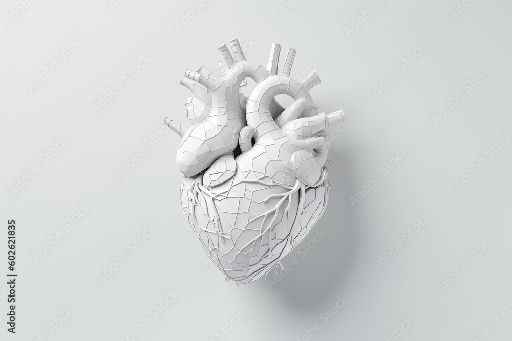 Medical anatomical heart, 3d render, Realistic heart, Soft light ...