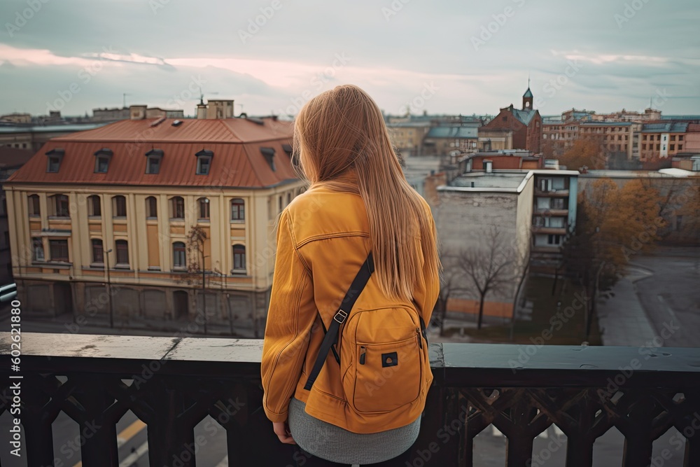 Fear of Going Back: Attractive Teenage Girl Uneasily Eyes Her ...