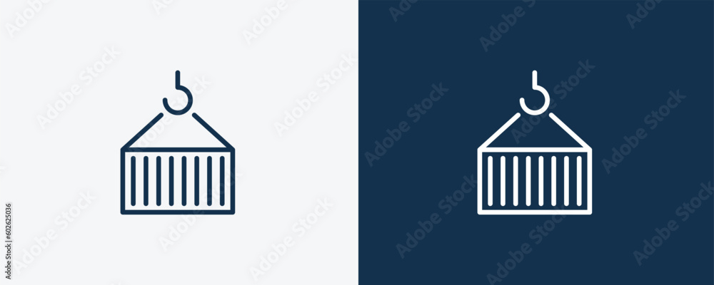 container hanging icon. Outline container hanging icon from delivery ...