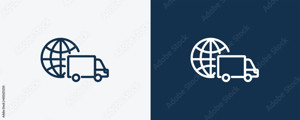 worldwide delivery icon. Outline worldwide delivery icon from delivery ...