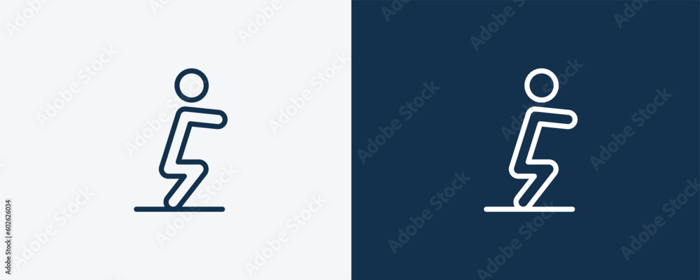 squat icon. Outline squat icon from sport and games collection. Linear ...