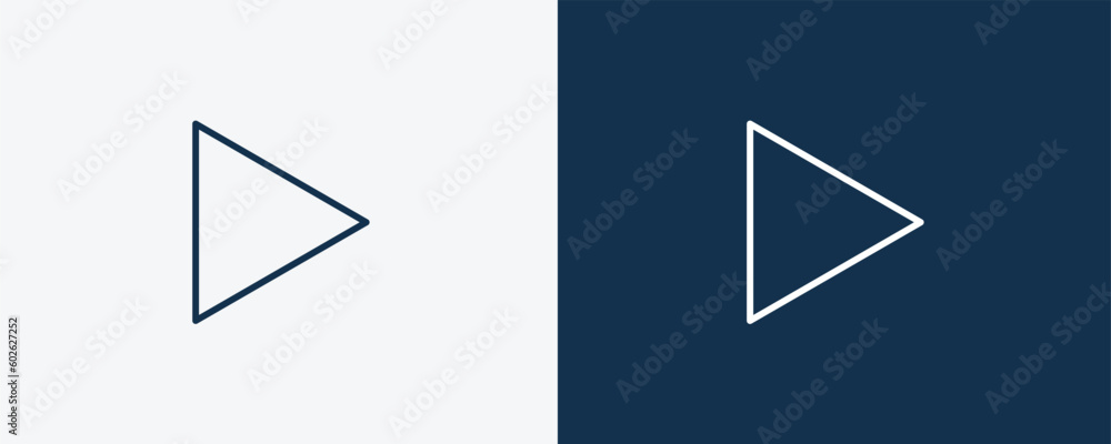 right triangle icon. Outline and filled right triangle icon from ...