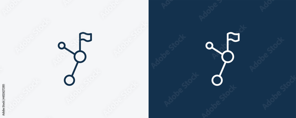 halfway icon. Outline and filled halfway icon from education and science collection. Linear ...