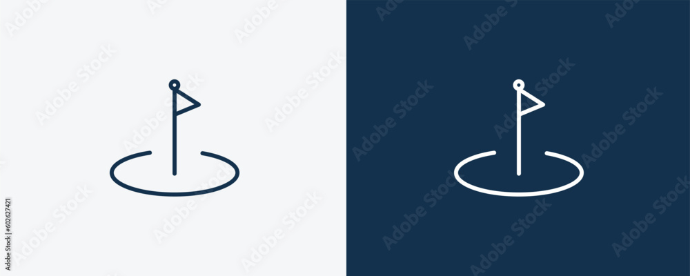 flag point icon. Outline and filled flag point icon from education and science collection ...